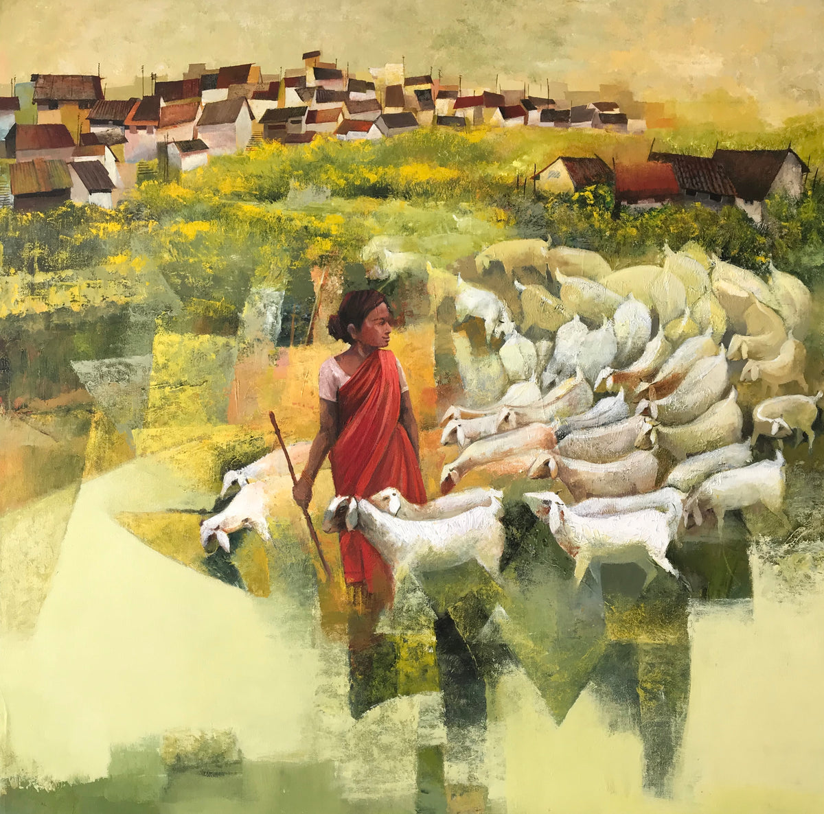 Sheperdess | Cityscape, Acrylic on Canvas | You.Art
